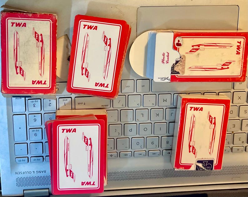 TWA Airlines Rare Vintage Playing Cards Trans World In-fligh Cards ...