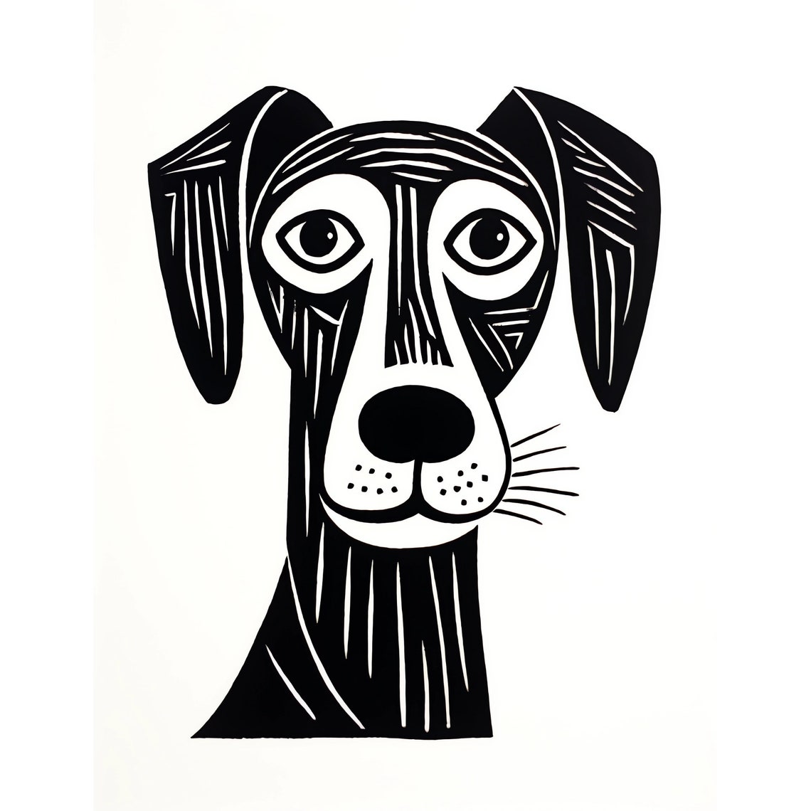12 Abstract Funny Dogs Linocut Woodcut Tracing Designs A4 A5 Letter ...