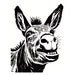 12 Cute Donkeys Linocut Woodcut Tracing Designs - A4 A5 Letter Sizes ...