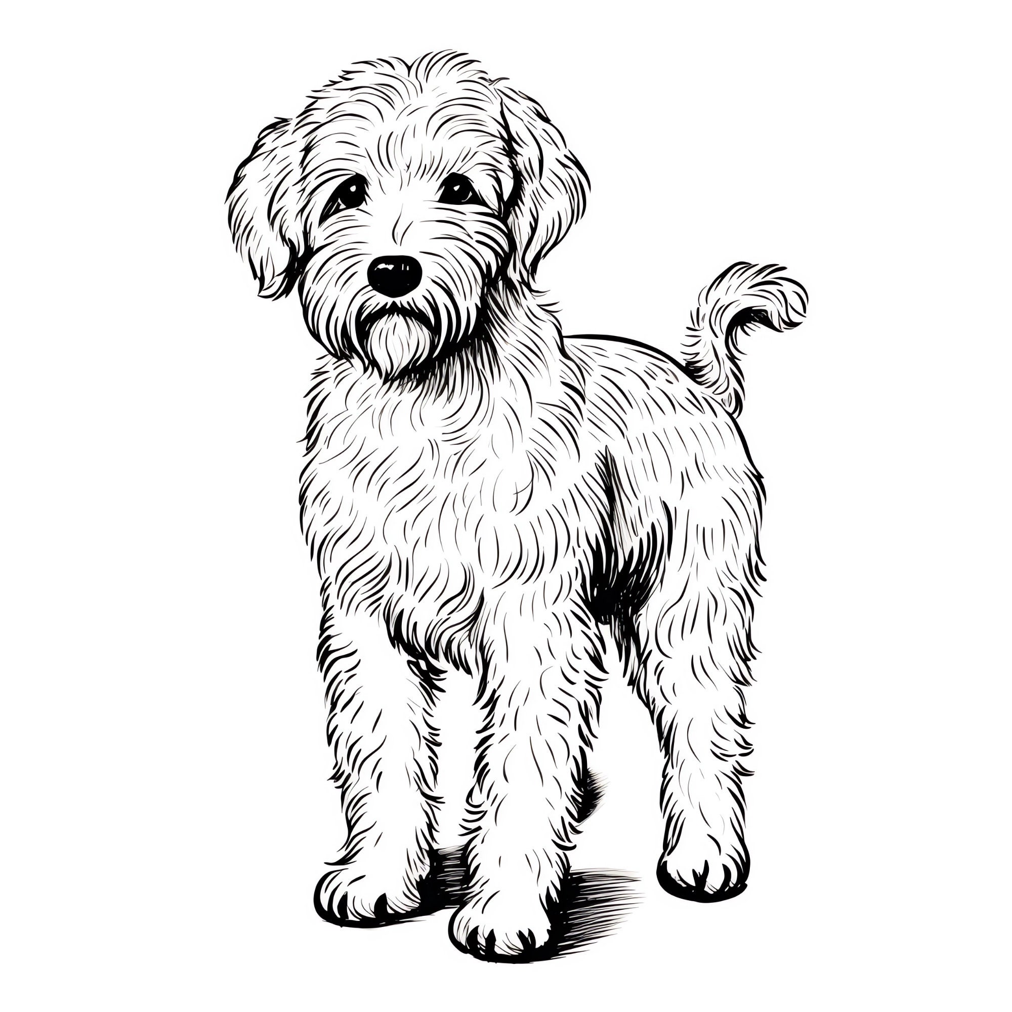 21 Doodle Dogs Linocut Woodcut Tracing Template Designs - A4 A5 A6 & US ...