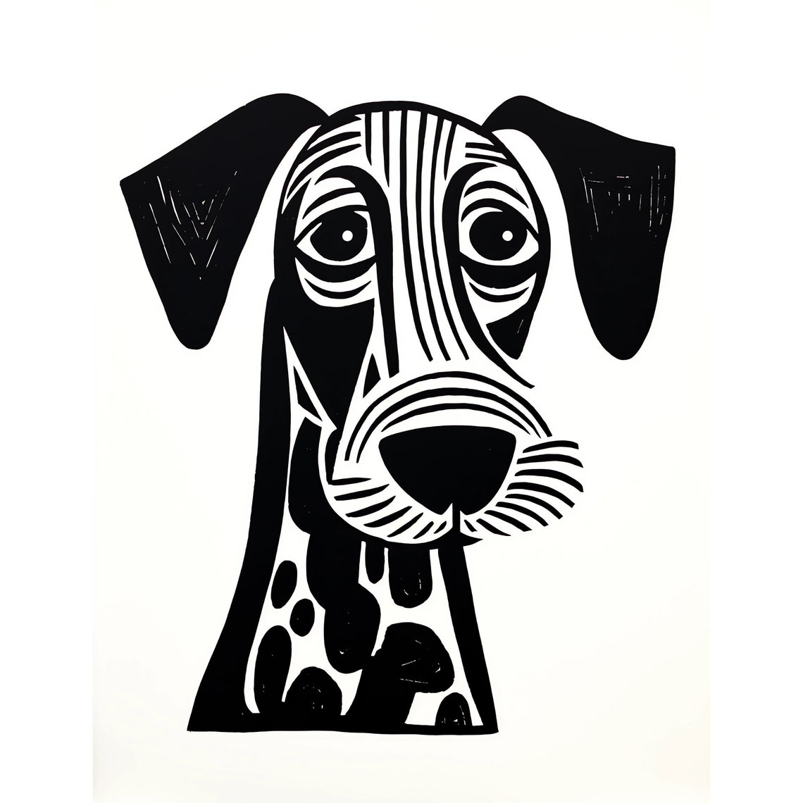 12 Abstract Funny Dogs Linocut Woodcut Tracing Designs A4 A5 Letter ...