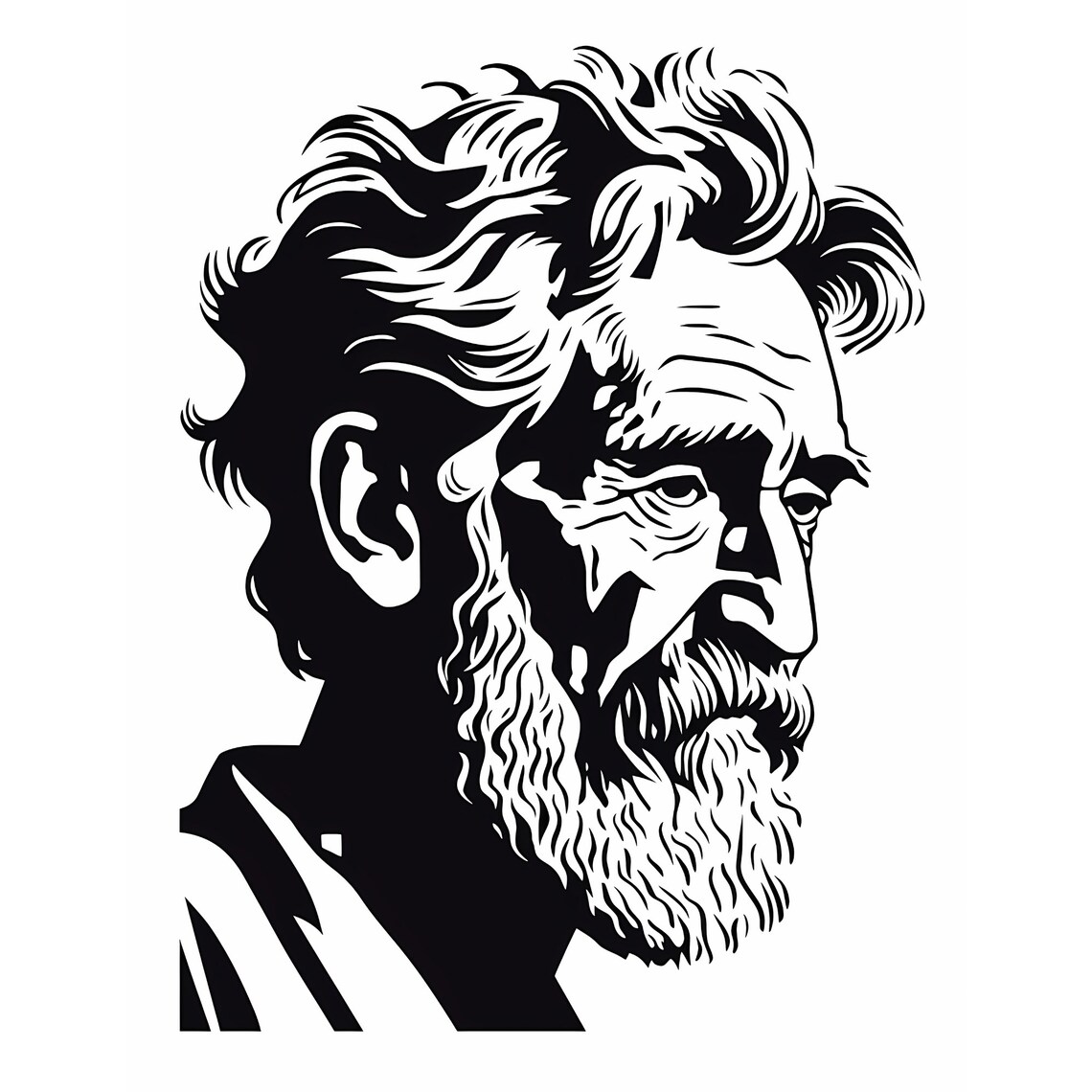 12 Human Face Linocut Woodcut Tracing Designs - A4 A5 Letter Sizes ...