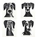 12 Abstract Funny Dogs Linocut Woodcut Tracing Designs A4 A5 Letter ...