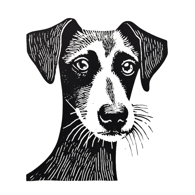 12 Abstract Funny Dogs Linocut Woodcut Tracing Designs A4 A5 Letter ...