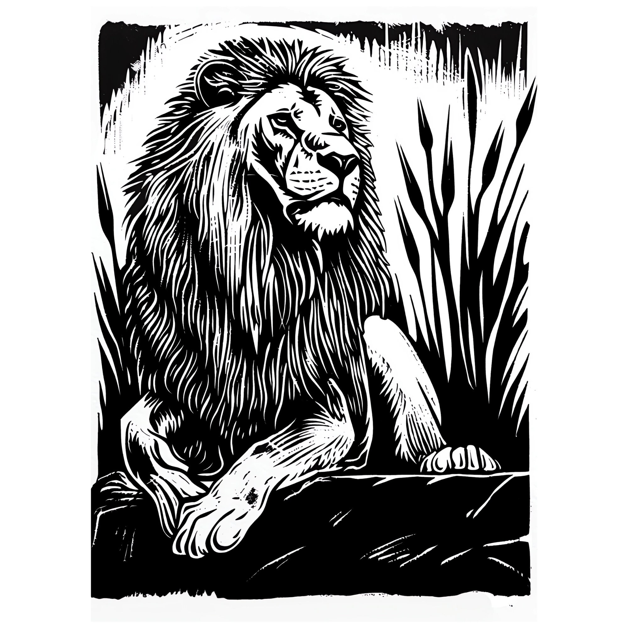 12 Safari Wild Animals Linocut Woodcut Tracing Designs - A4 A5 A6 & US ...