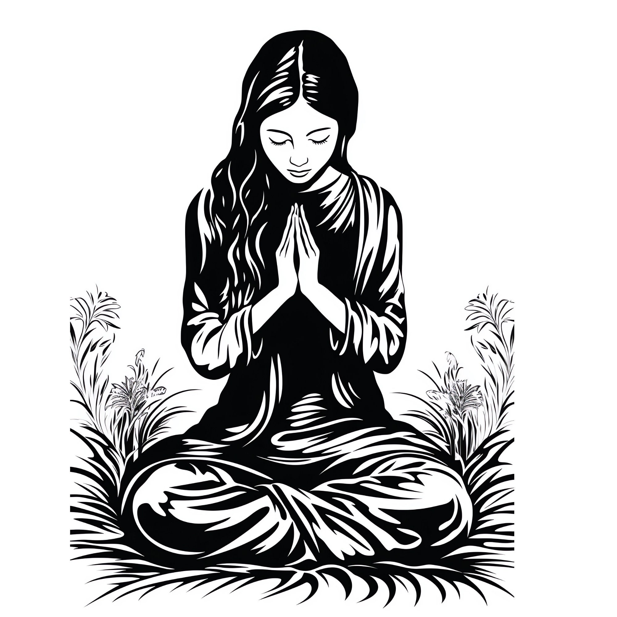 21 Prayers Praying Pray Linocut Woodcut Tracing Designs A4 A5 A6 & US ...