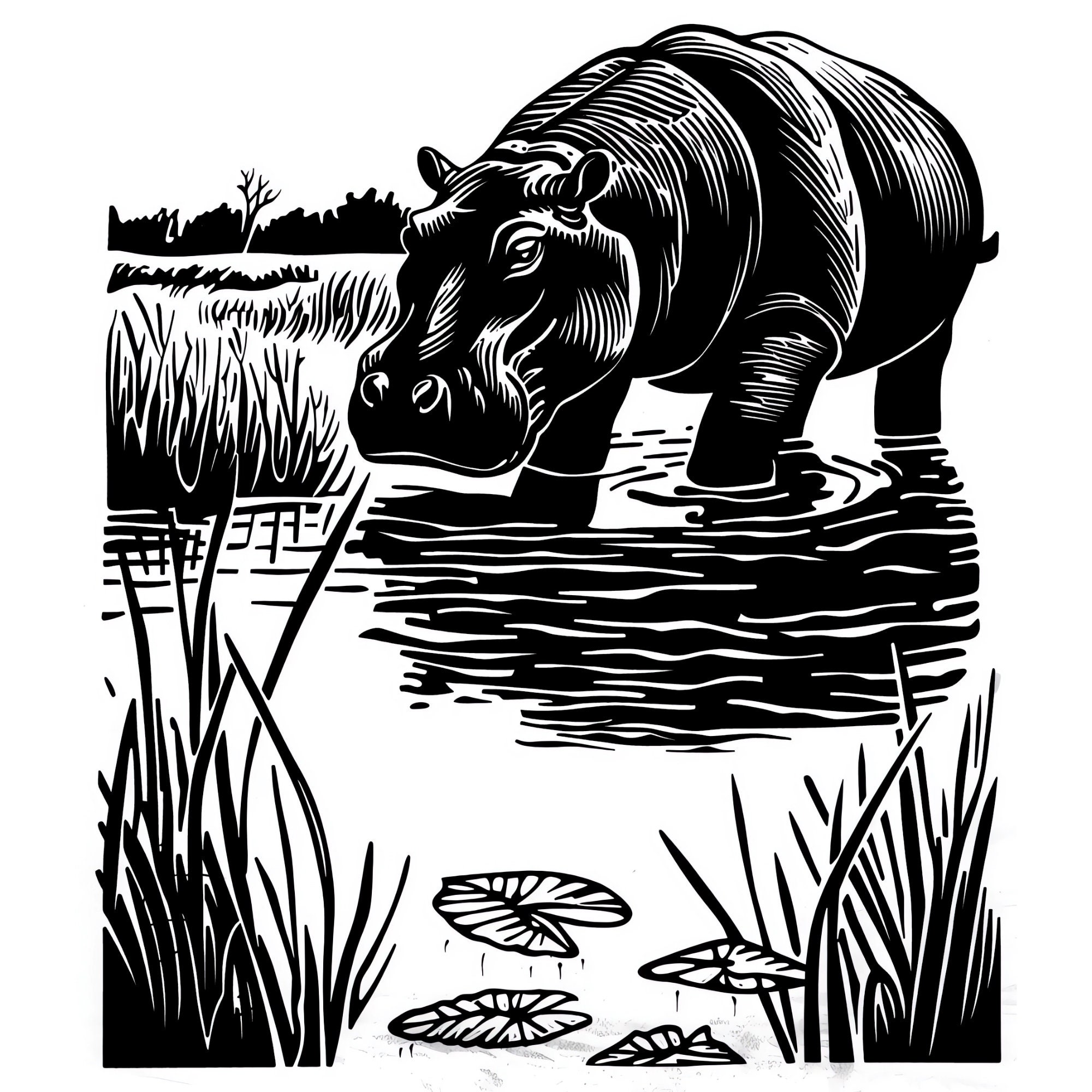 12 Safari Wild Animals Linocut Woodcut Tracing Designs A4 A5 A6 & US ...