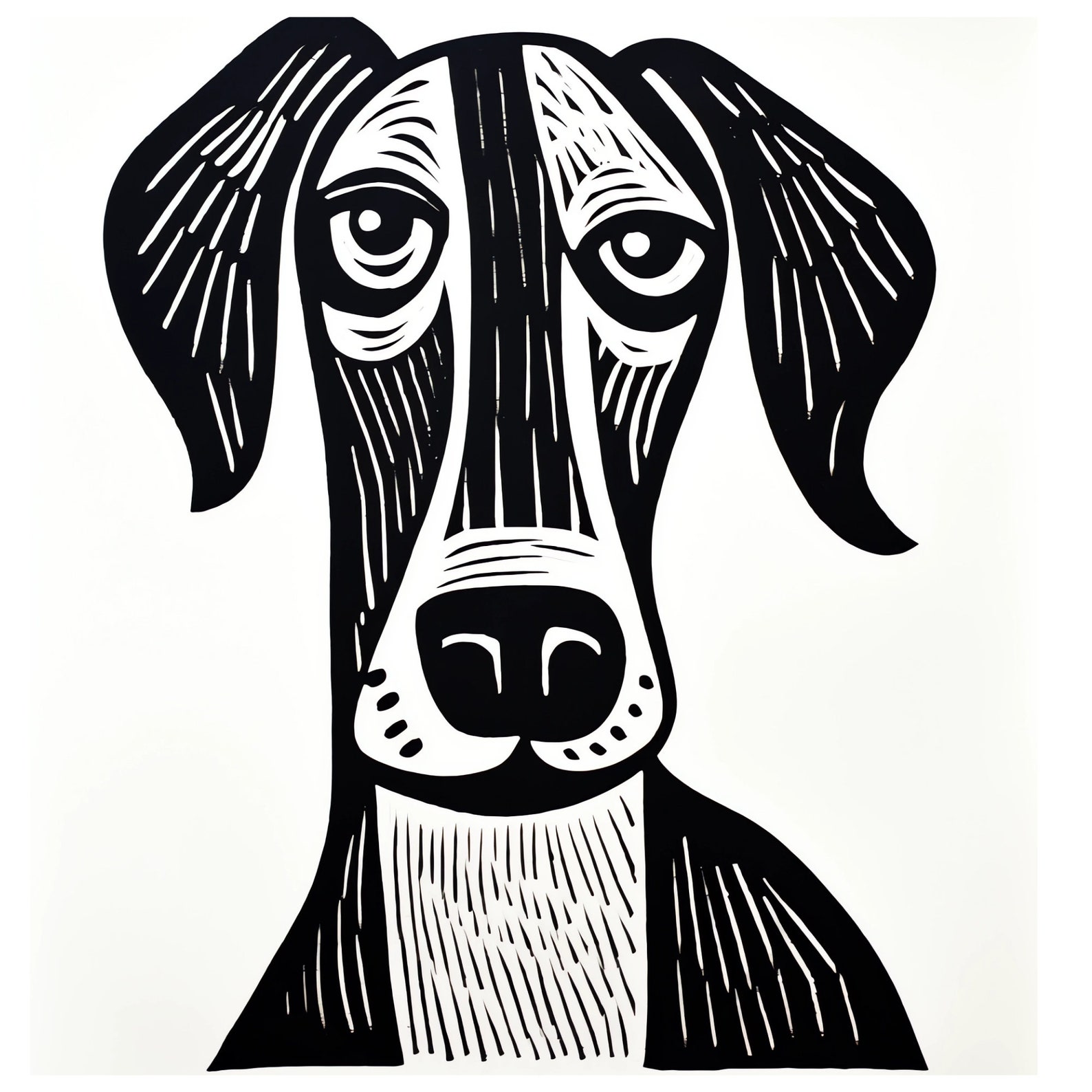 12 Abstract Funny Dogs Linocut Woodcut Tracing Designs A4 A5 Letter ...