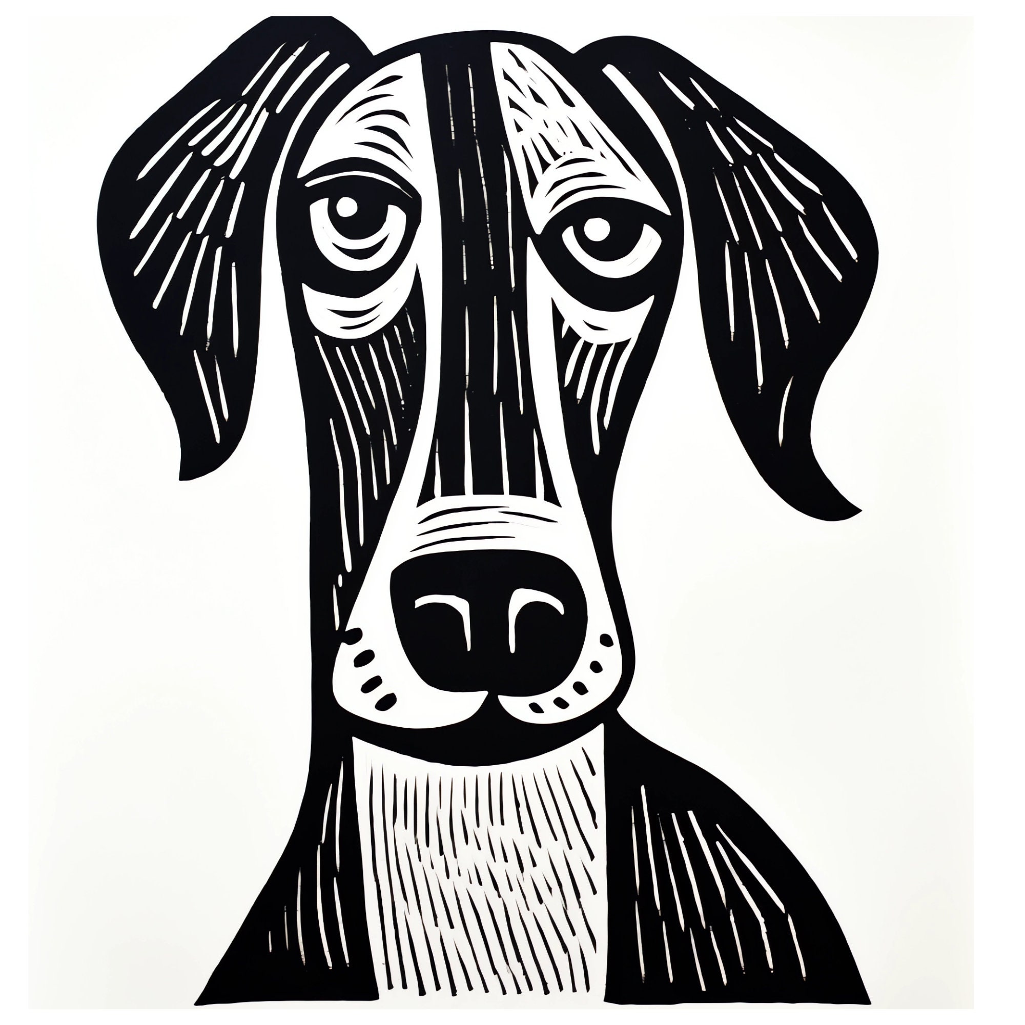 12 Abstract Funny Dogs Linocut Woodcut Tracing Designs A4 A5 Letter ...