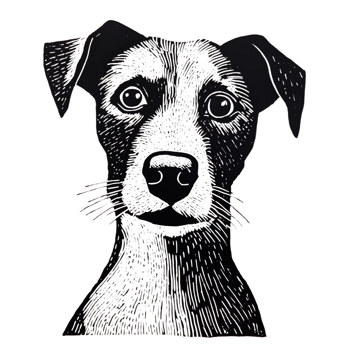 12 Abstract Funny Dogs Linocut Woodcut Tracing Designs A4 A5 Letter ...