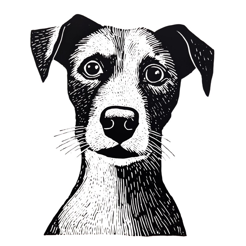 12 Abstract Funny Dogs Linocut Woodcut Tracing Designs A4 A5 Letter ...