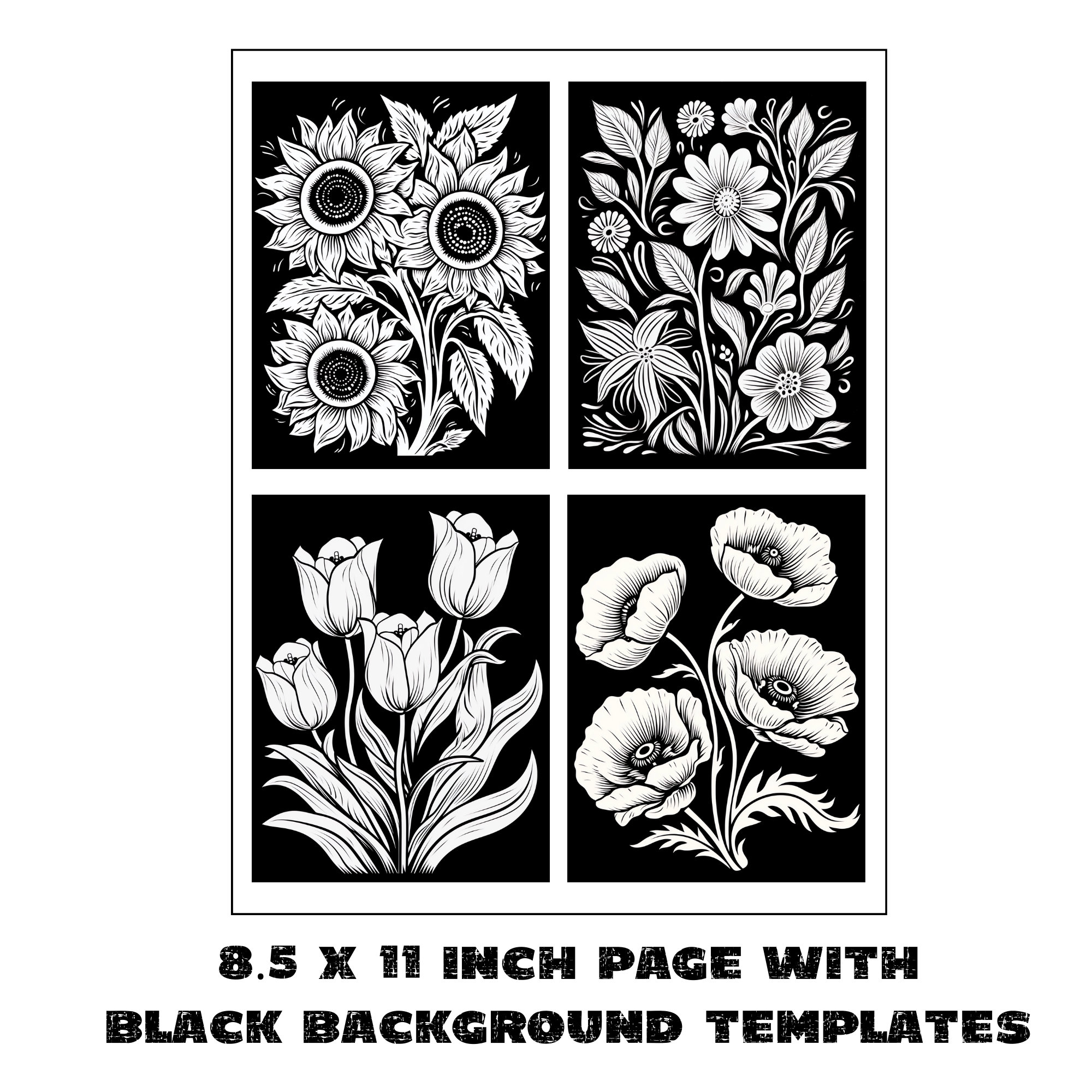 40 PAGES Linocut Tracing Templates Animals & Nature Birds, Botanicals ...