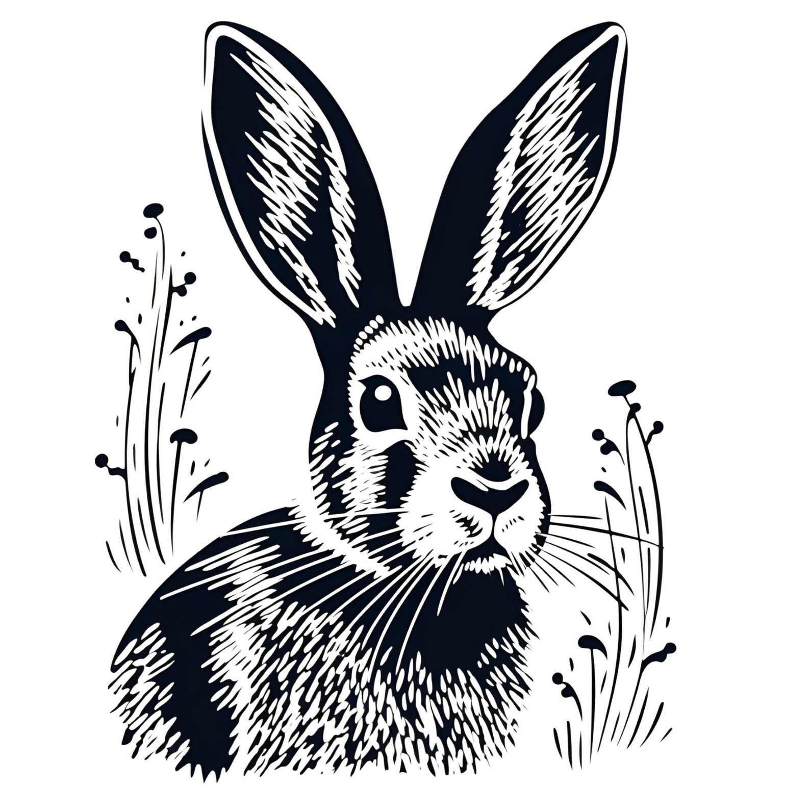 12 Abstract Wildlife Hare Linocut Woodcut Tracing Designs - A4 A5 ...