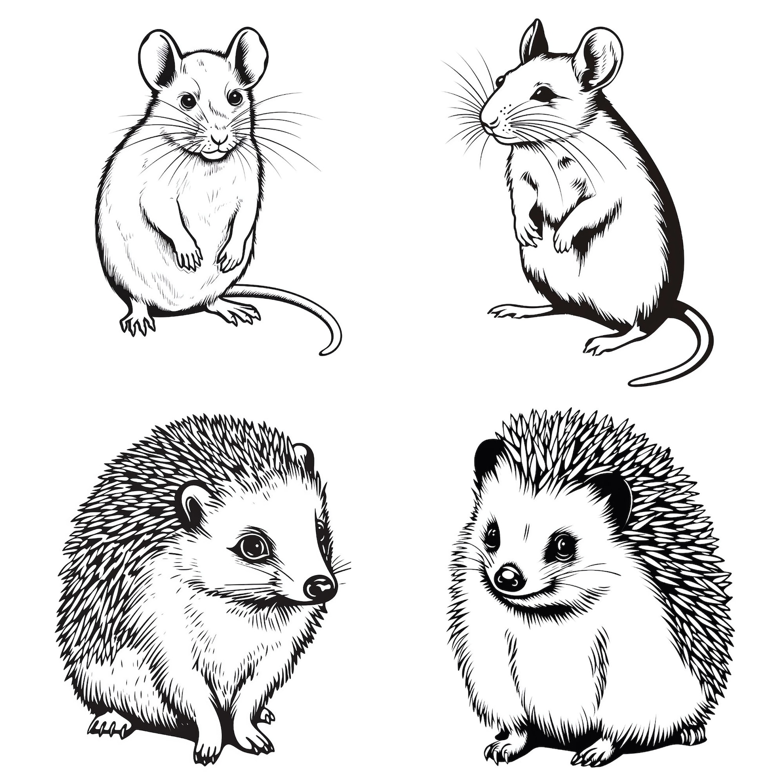 12 Woodland Animals Linocut Woodcut Tracing Designs - Fox, Rabbit ...