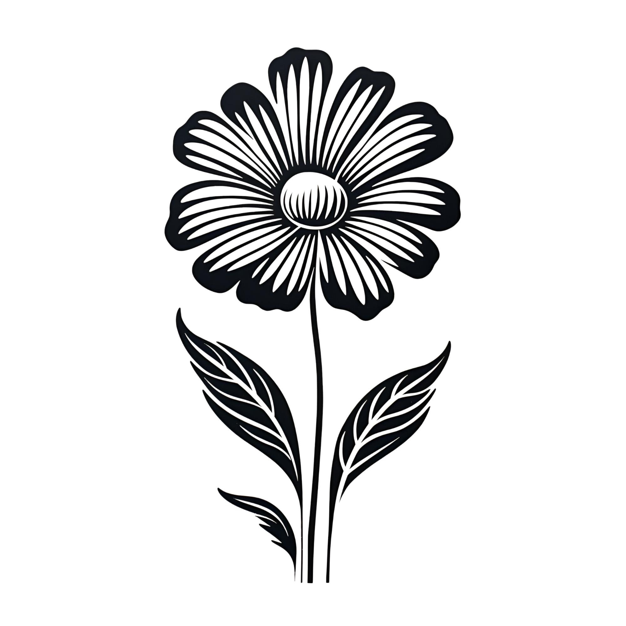 12 Simple Daisy Flowers Linocut Woodcut Tracing Designs - A5/a4/8.5x11 ...