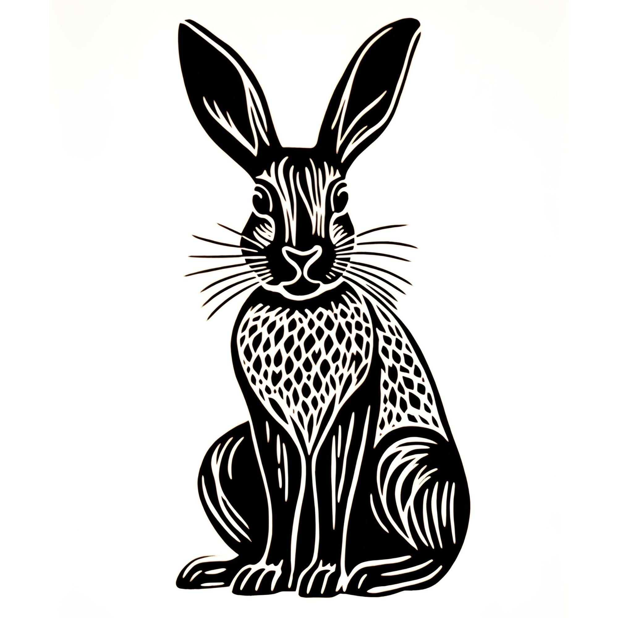 12 Abstract Wildlife Hare Linocut Woodcut Tracing Designs - A4 A5 ...