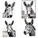 12 Cute Donkeys Linocut Woodcut Tracing Designs - A4 A5 Letter Sizes ...