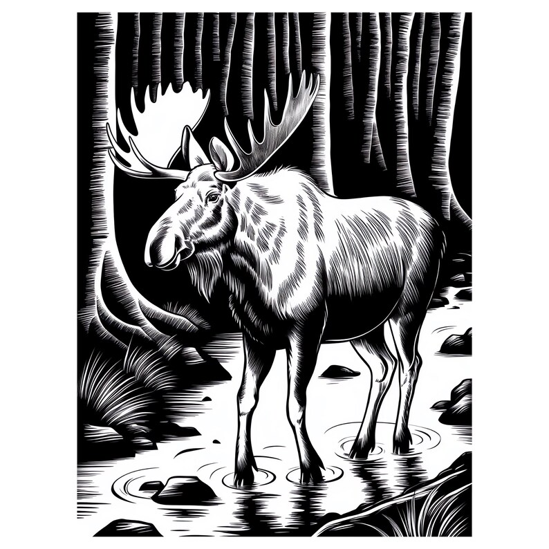 21 Woodland Wildlife Linocut Templates | Forest Animals Printable Art ...