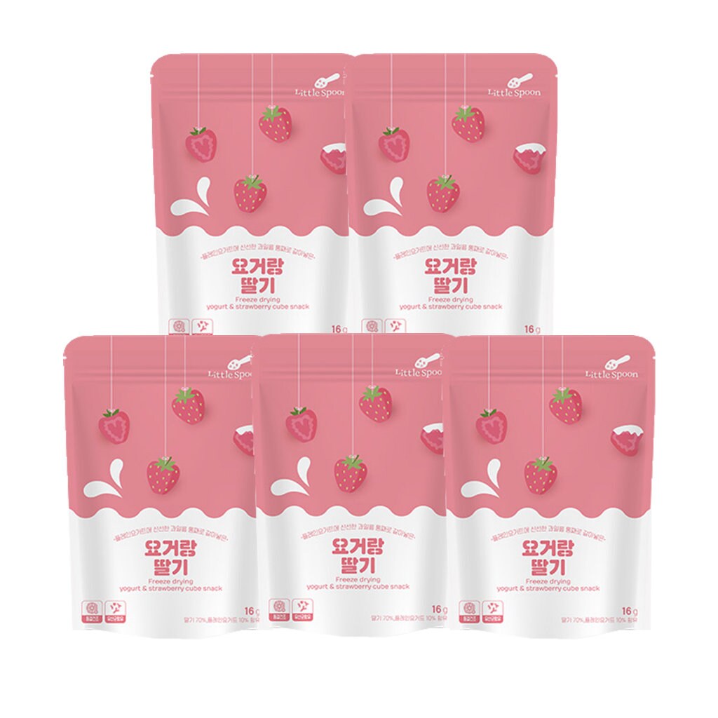 LITTLE SPOON Korean Freeze-drying Real Fruit & Yogurt Cube Snack 16g ...