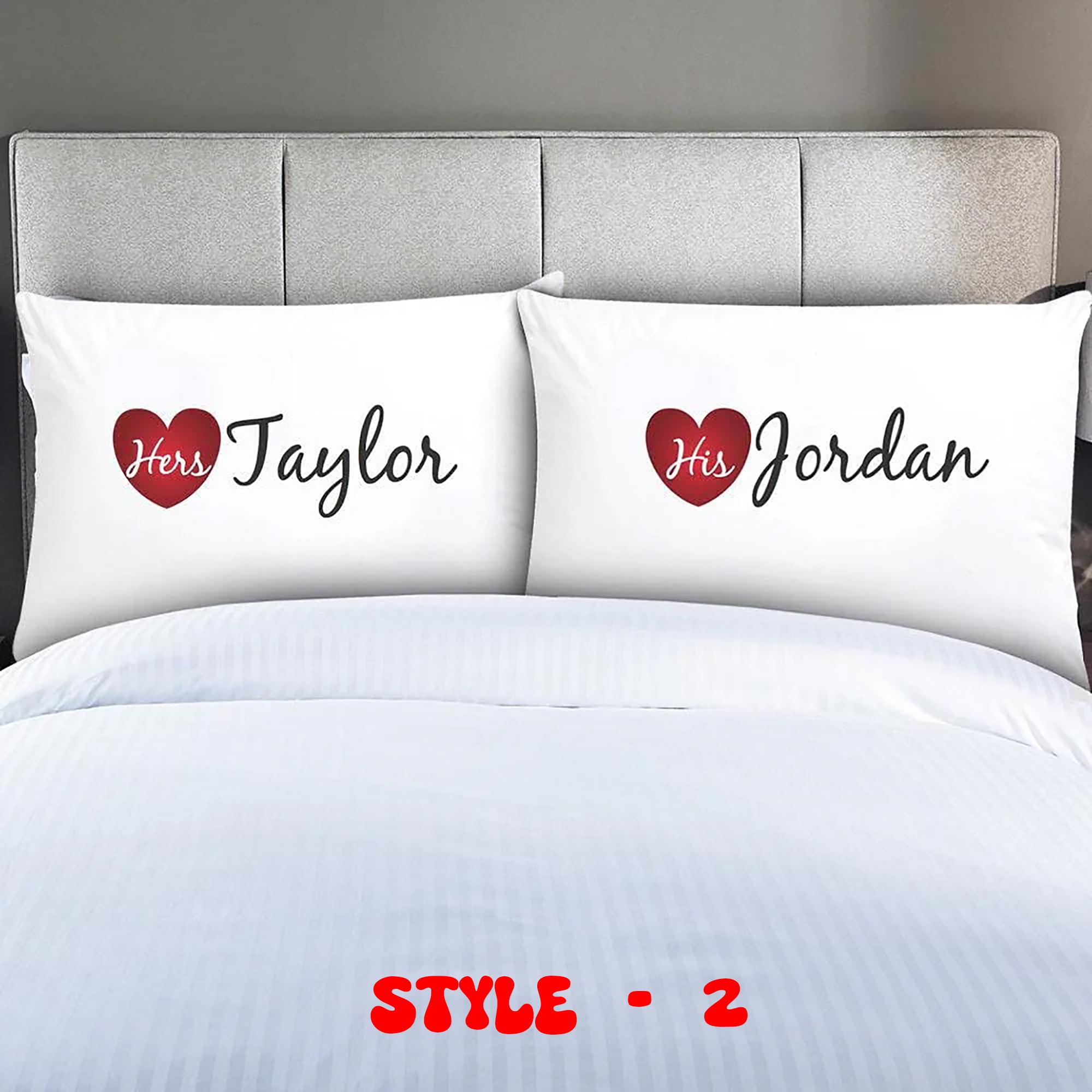Personalized Couples Mr.&mrs. Pillowcase Set Custom His/hers ...