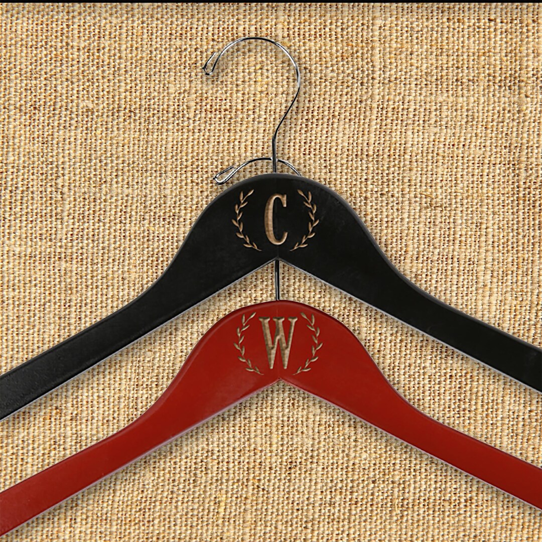 Personalized Wooden Hanger-for Bride and Groom-engraved for Suits ...