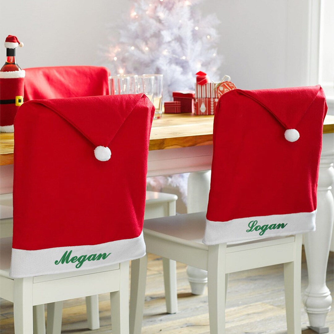 Personalized Santa Hat Chair Cover - Etsy