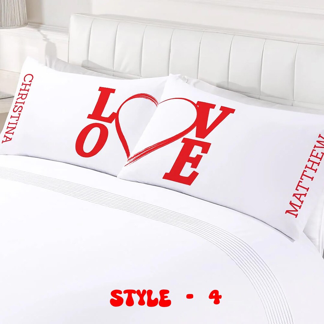 Personalized Couples Mr.&mrs. Pillowcase Set Custom His/hers ...