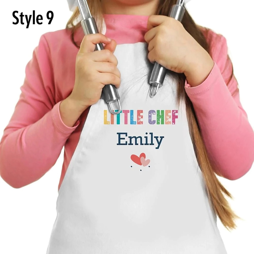 Personalized Kids Apron Custom Multiple Designs Toddler Apron Girls ...