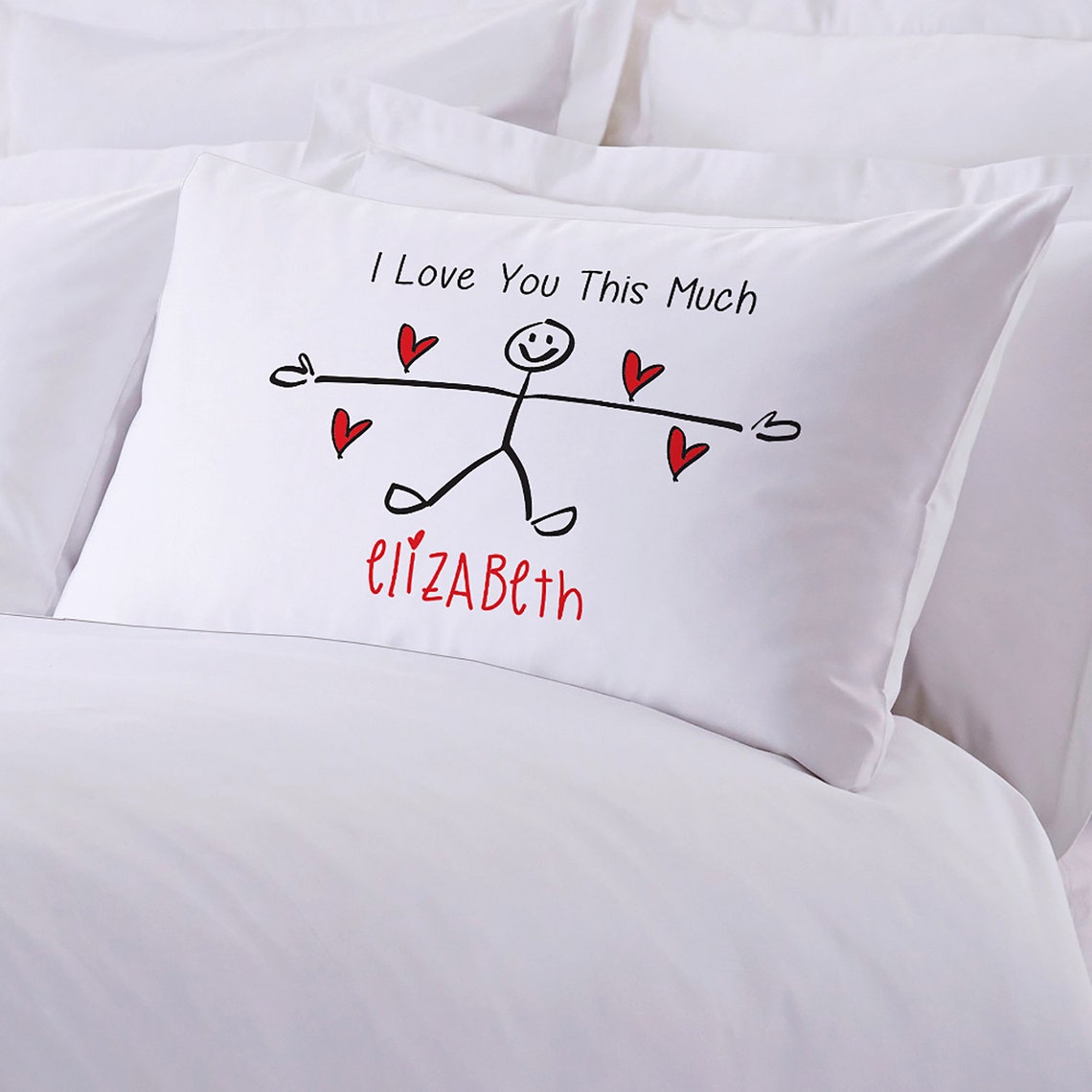 I Love You This Much Personalized Sleeping Pillowcase | 20"x30 ...