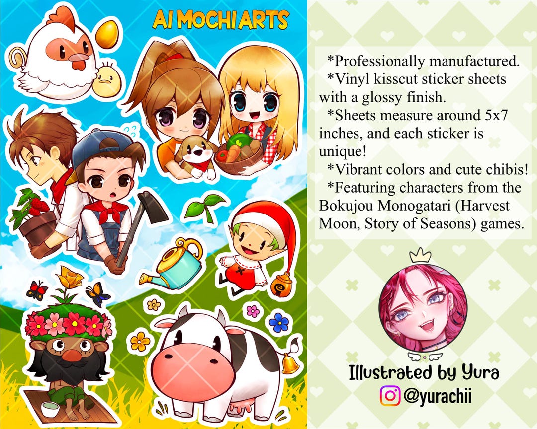 Bokujou Monogatari Sticker Sheet - Etsy