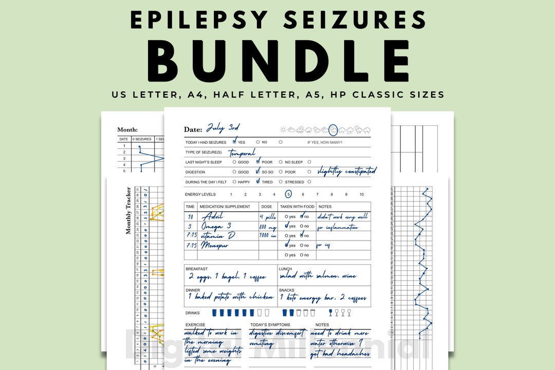 Epilepsy Seizure Tracker Bundle: Daily Health Monitoring (digital File ...