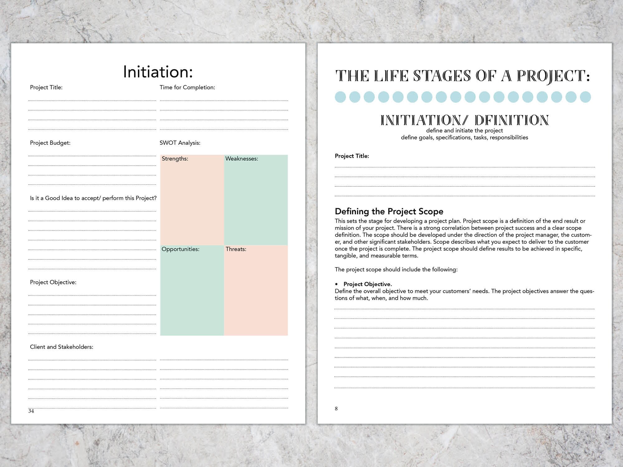 Printable Project Management Planner a Step-by-Step Workbook | Etsy
