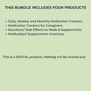 Printable Medication Supplements Bundle: Daily, Weekly, Monthly ...