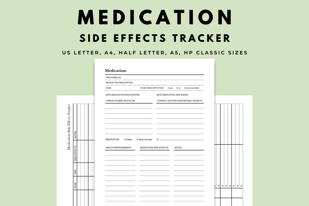 Printable Medication Side Effects, Reactions and Symptoms to Medicine ...