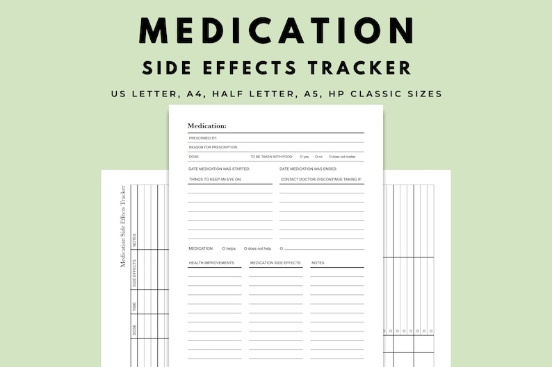 Printable Medication Side Effects, Reactions and Symptoms to Medicine ...