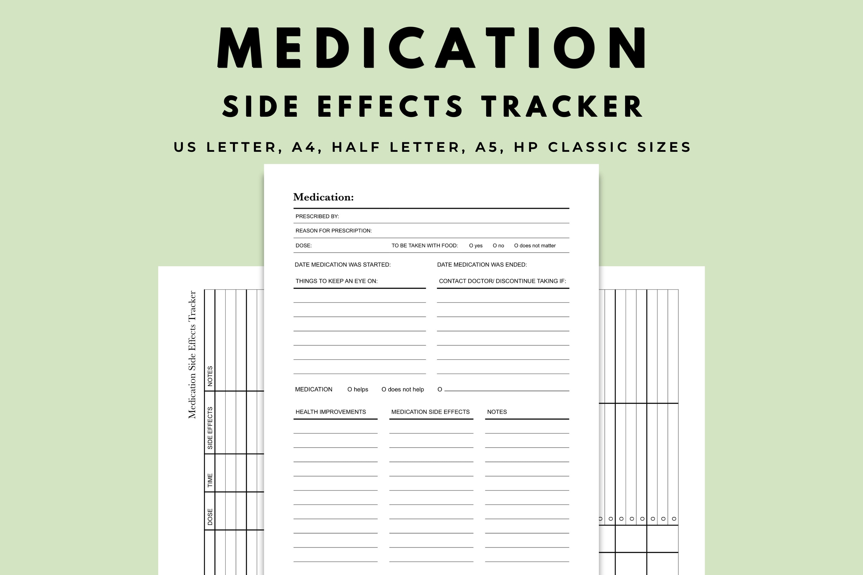 Printable Medication Side Effects, Reactions and Symptoms to Medicine ...