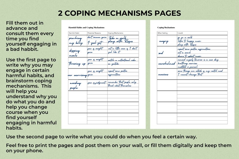 Printable Eating Disorder Recovery Journal for Anorexia, Bulimia ...