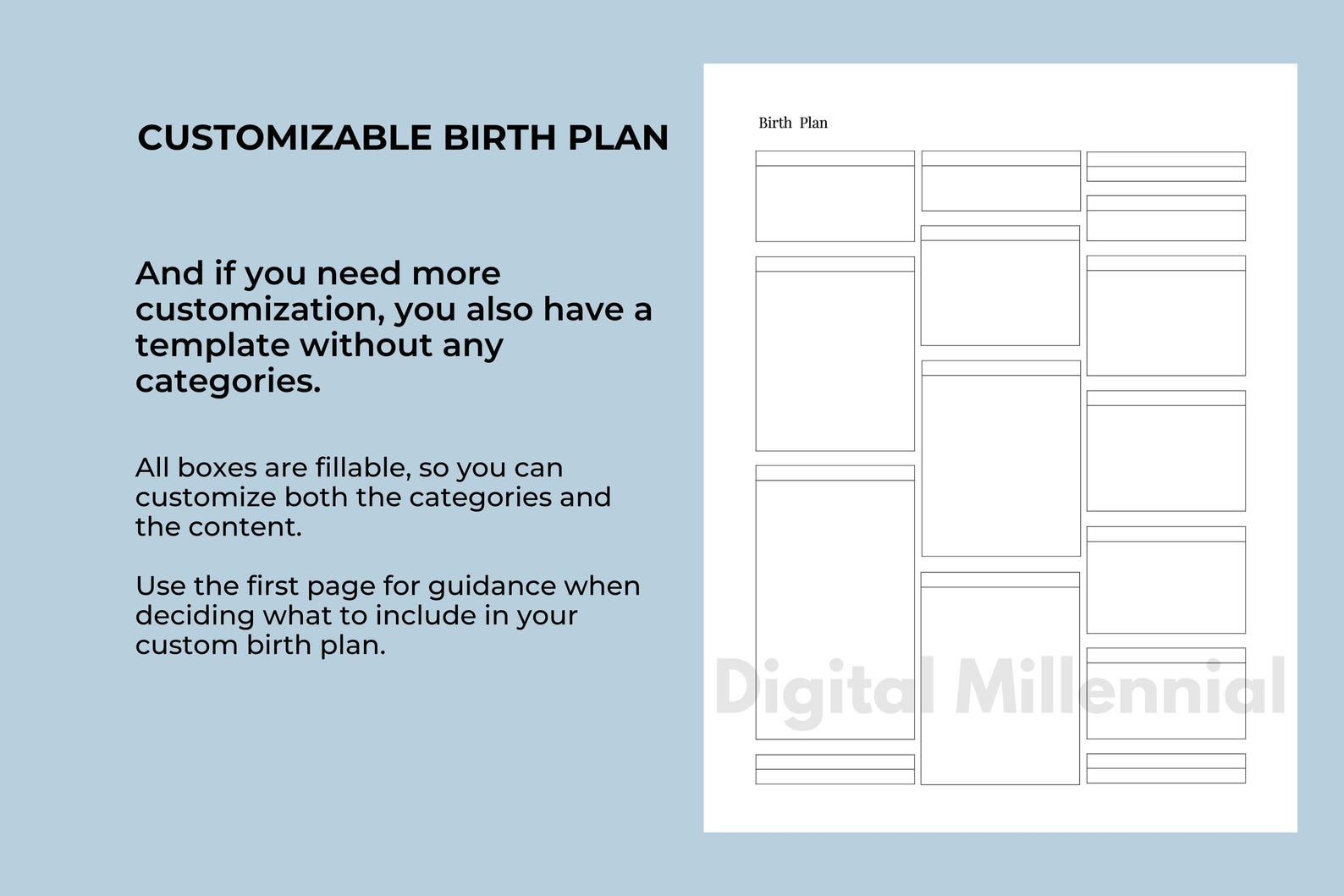 Printable Fillable Birth Plan in US Letter and A4 Sizes - Etsy