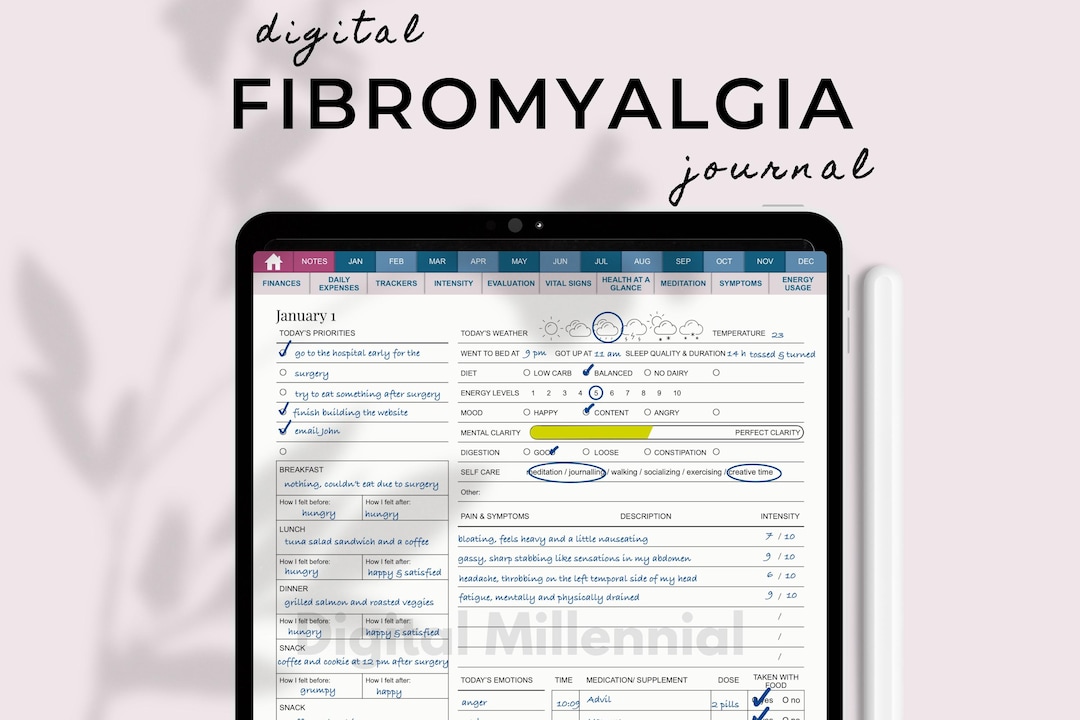 Digital Fibromyalgia Journal: Daily Symptom Tracker (PDF Downloadable ...