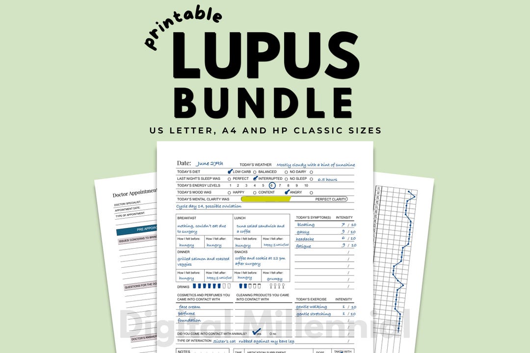 Printable Lupus Journal for Monitoring Your Symptoms, Flareups, Dietary ...