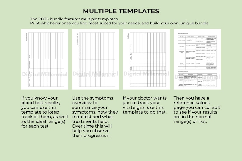 Printable POTS Journal for Monitoring Your Symptoms and Lifestyle ...