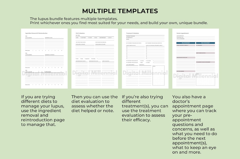 Printable Lupus Journal for Monitoring Your Symptoms, Flareups, Dietary ...
