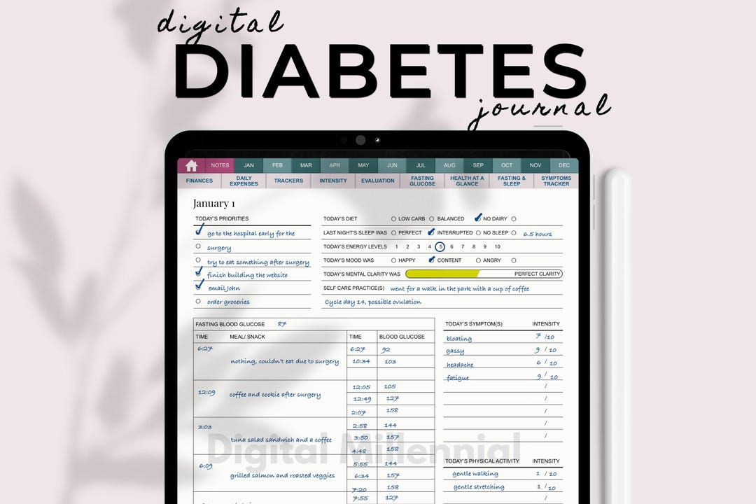 Digital Diabetes Journal for Type I and II; Track Your Symptoms ...
