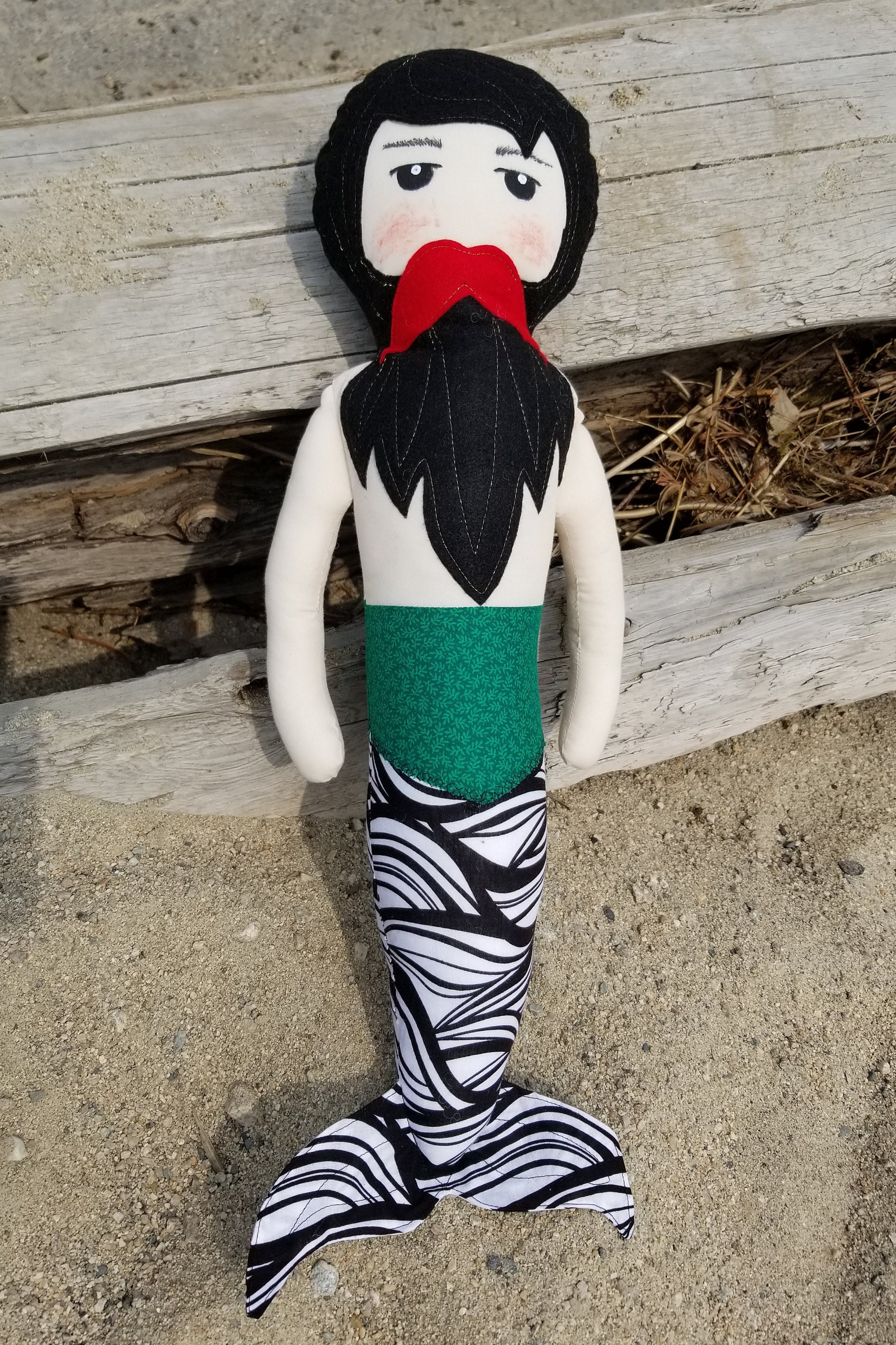 Merman Doll, Merboy, Mermaid, Bearded Merman, Fantasy, Magical Doll ...