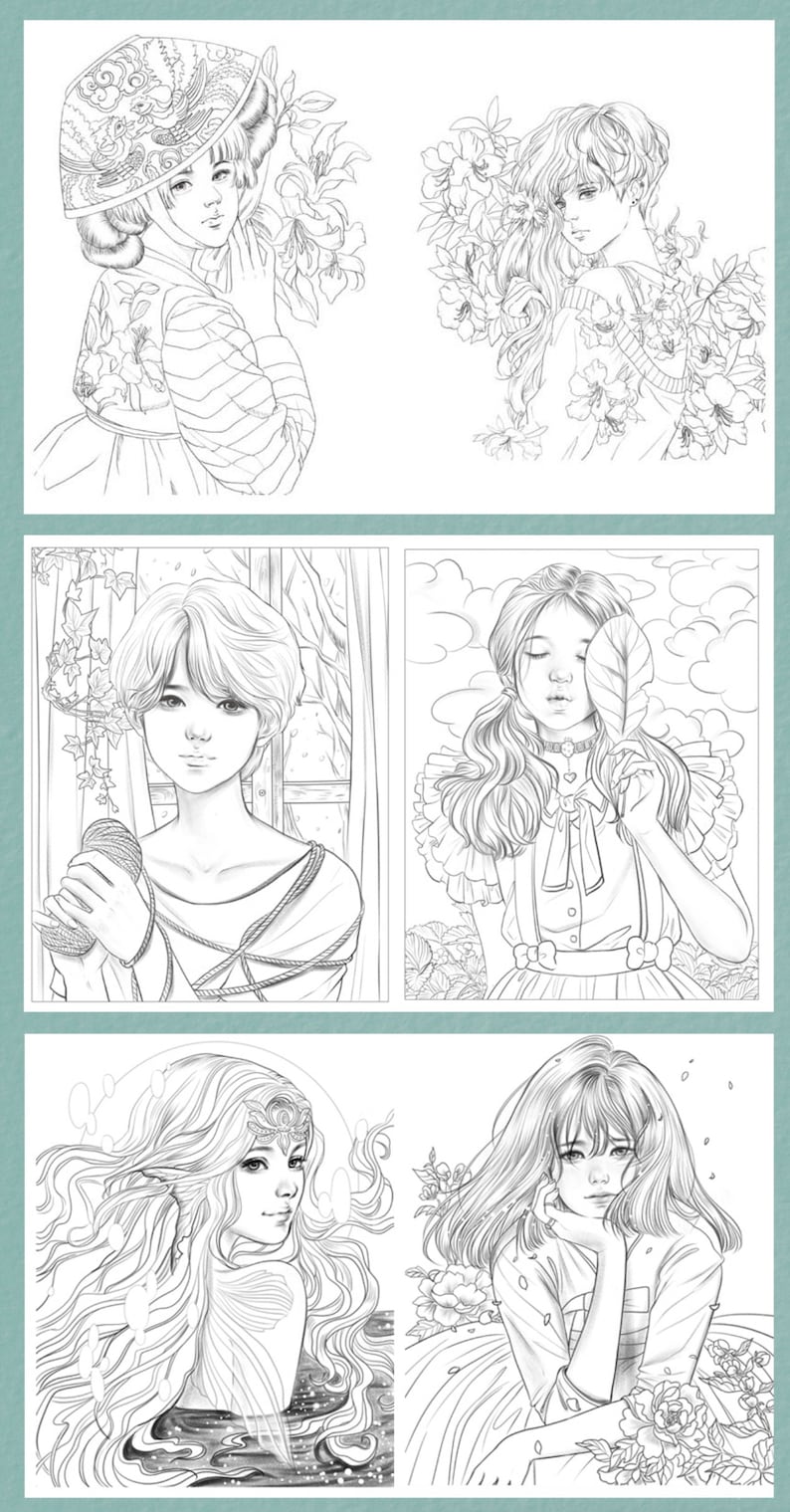 Love Letter Coloring Book Momo Girl Coloring Book | Etsy