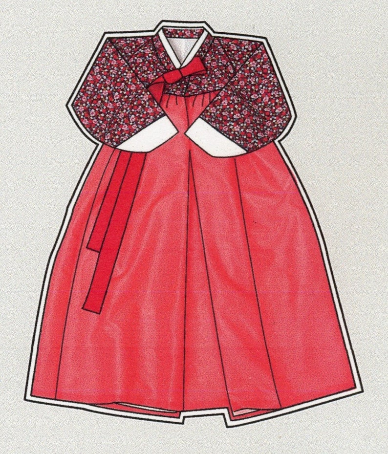 Korean Traditional Women HANBOK Pattern Sheet | Etsy