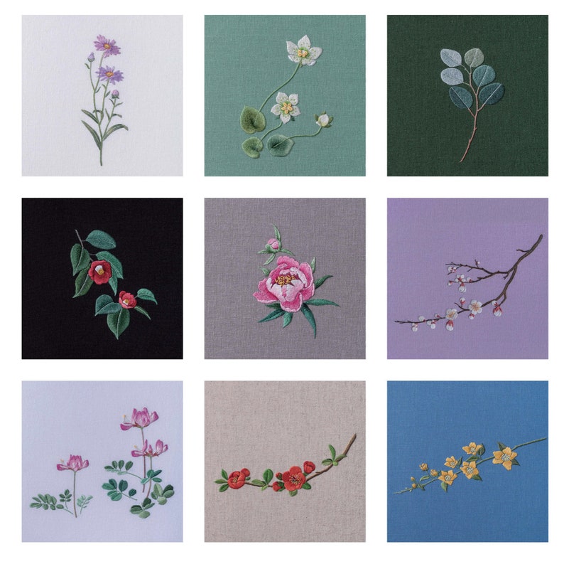 Haran's Botanical Flowers Embroidery Korean Embroidery - Etsy
