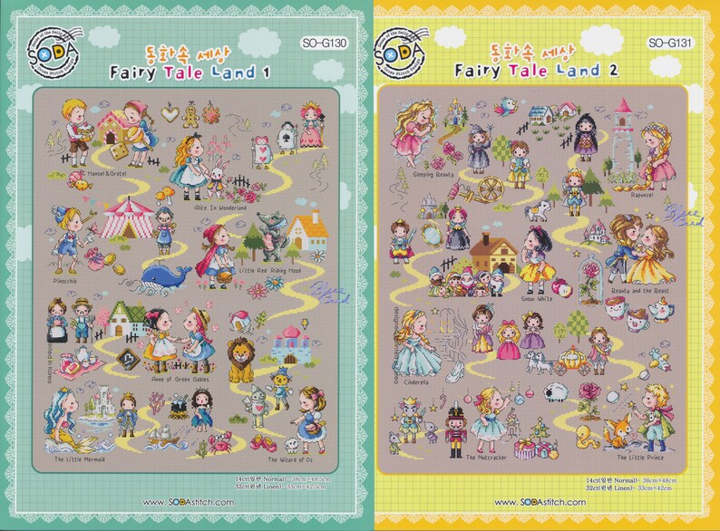 Fairy Tale Land No.1-g130 and No.2-g131 Counted Cross Stitch - Etsy