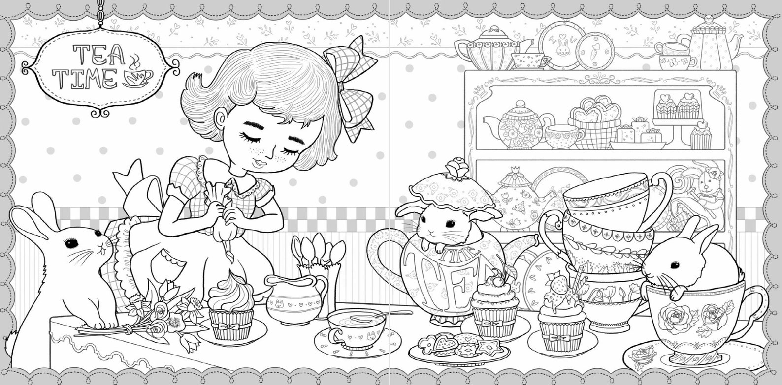 Bunny Girl Coloring Book | Etsy