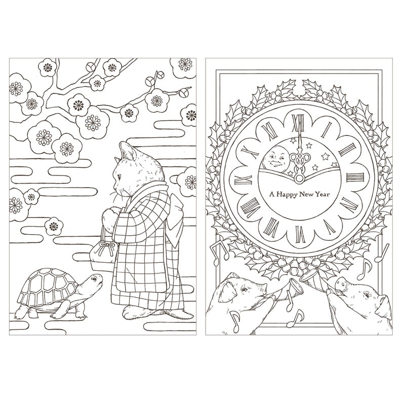 Symphony of Cute Animals - Japanese Coloring Book - Etsy